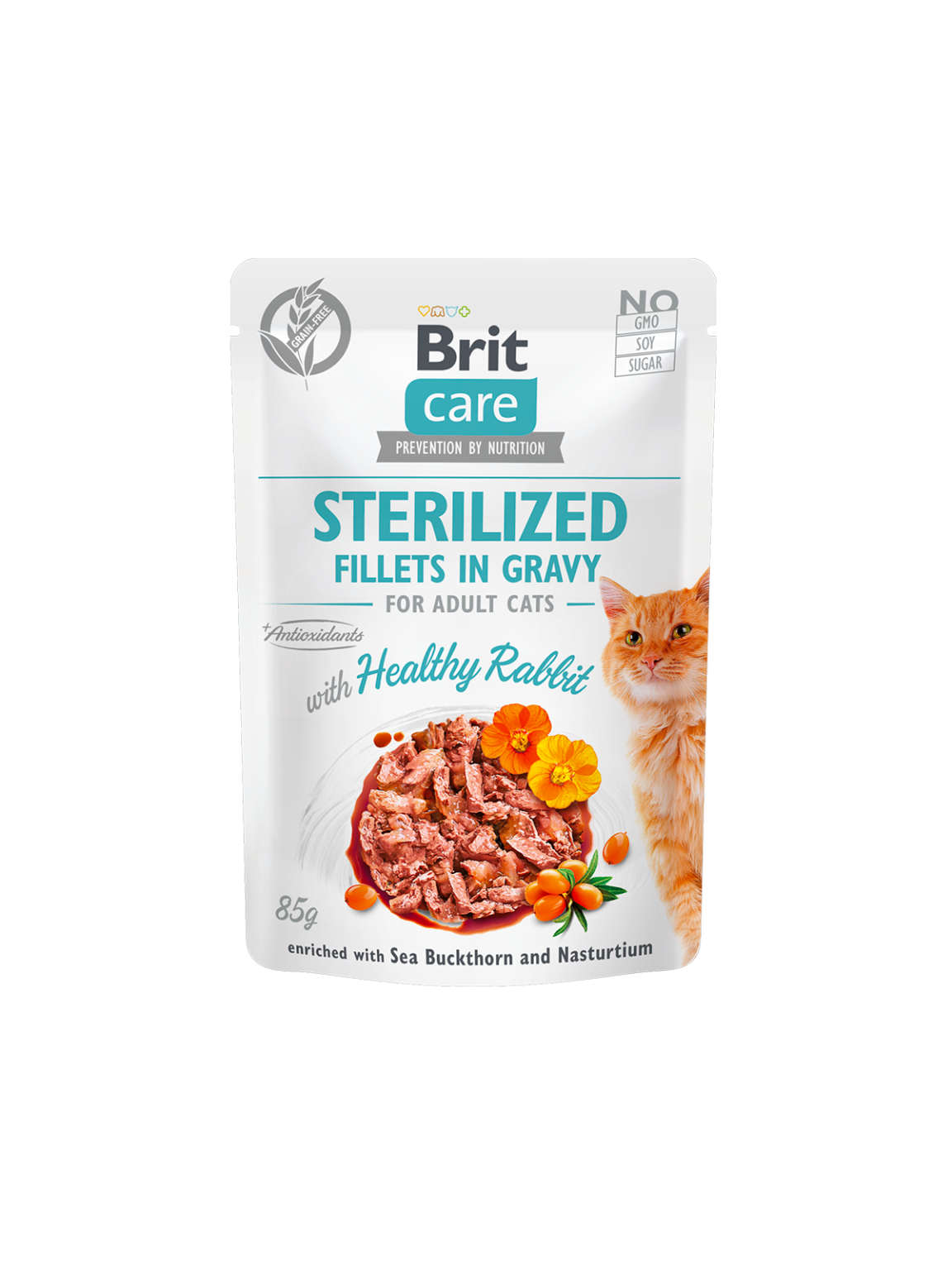 Brit Care Cat Pouch Sterilized Healthy Rabbit in Gravy – Conejo en ...