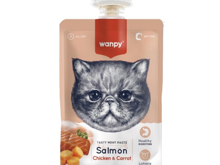 Wanpy Cat Tasty Meat Paste Salmon, Chicken Carrot & Peas 90 gr | Tienda ...